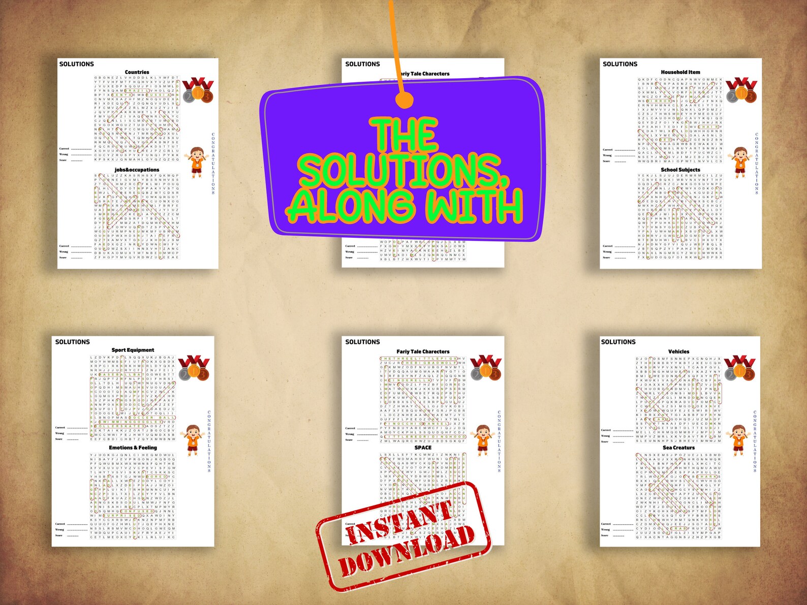 Word Search Book for Kids 6-8 Age | Activity Book for Kids , 6-8 Ages ...