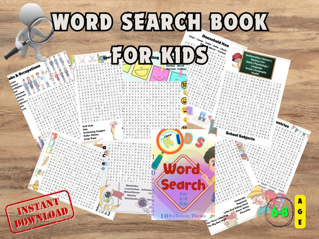 Word Search Book for Kids 6-8 Age | Activity Book for Kids , 6-8 Ages ...