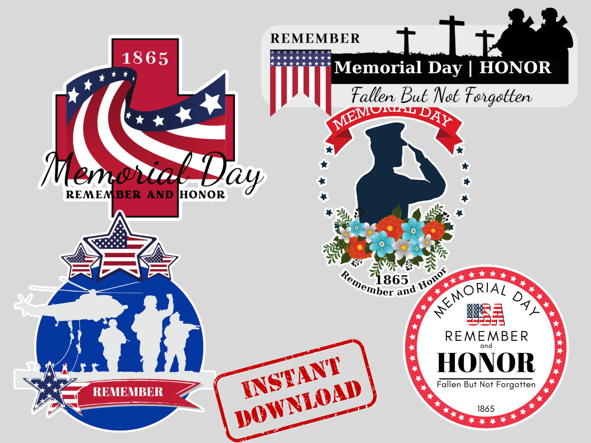 Memorial Day Svg Patriotic Png Bundle Printable Sticker Soldier Cut ...