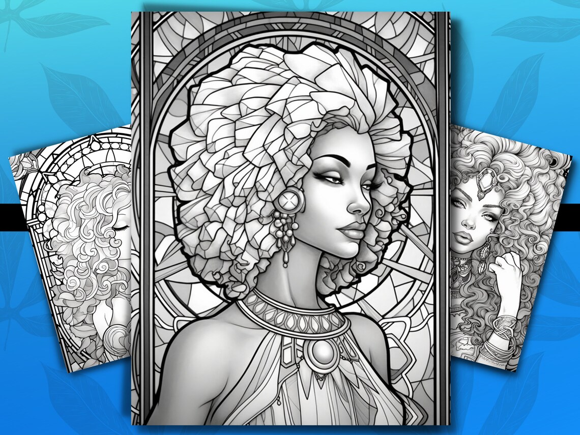 Beautiful Grayscale & Stained Glass Coloring Pages for Adults 20 ...