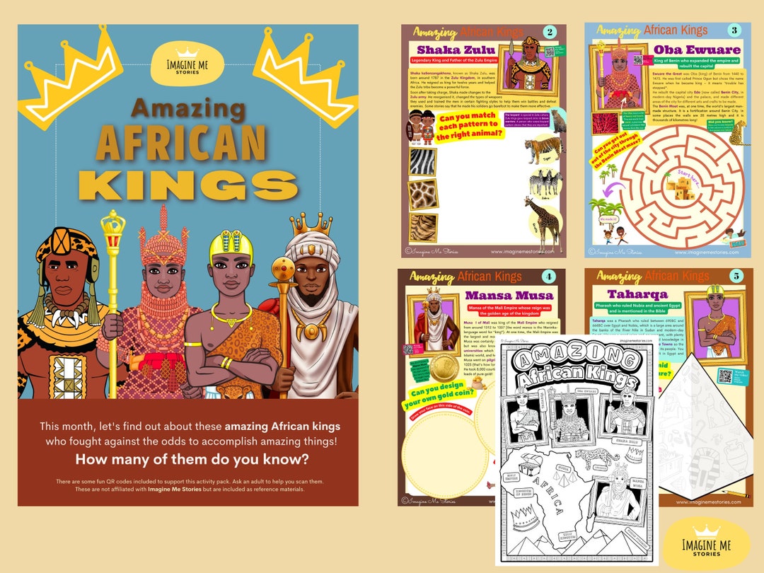 African Kings Educational Activity Pack for Kids, Black History ...
