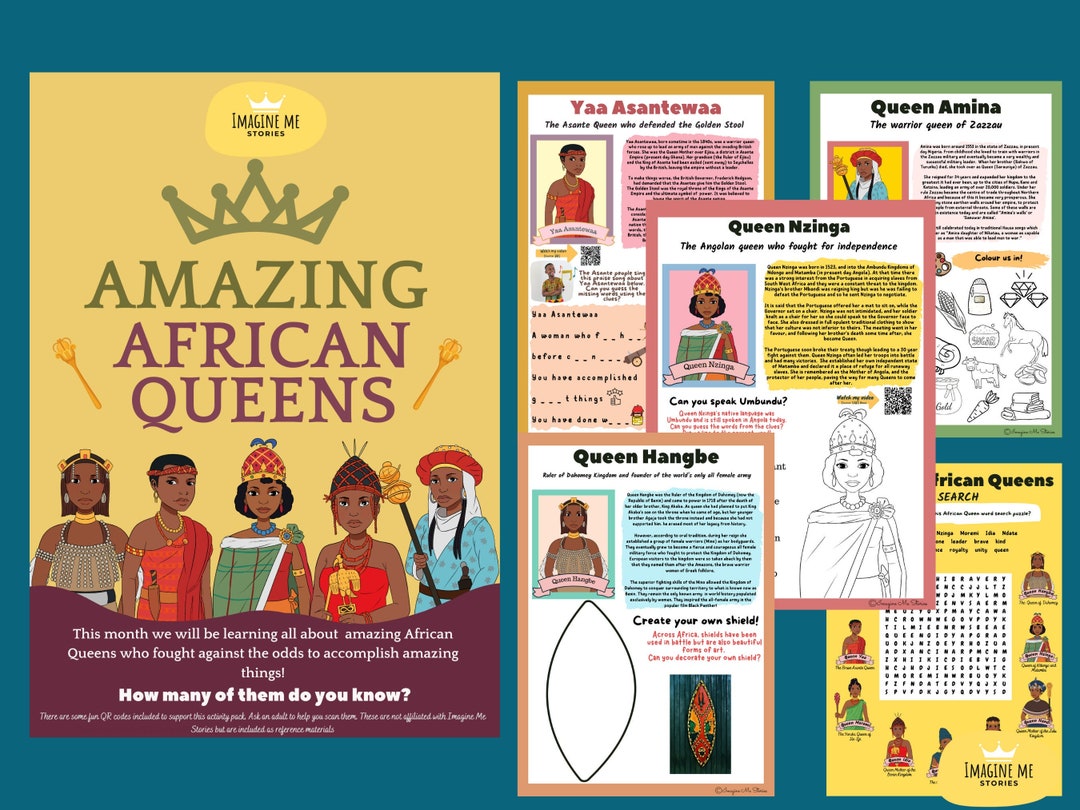 African Queens Educational Activity Pack for Kids, Black History ...