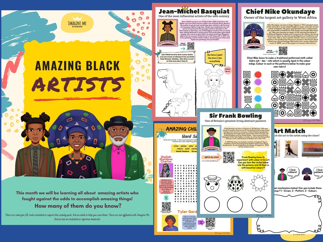 Black Artists Educational Activity Pack for Kids, Black History ...