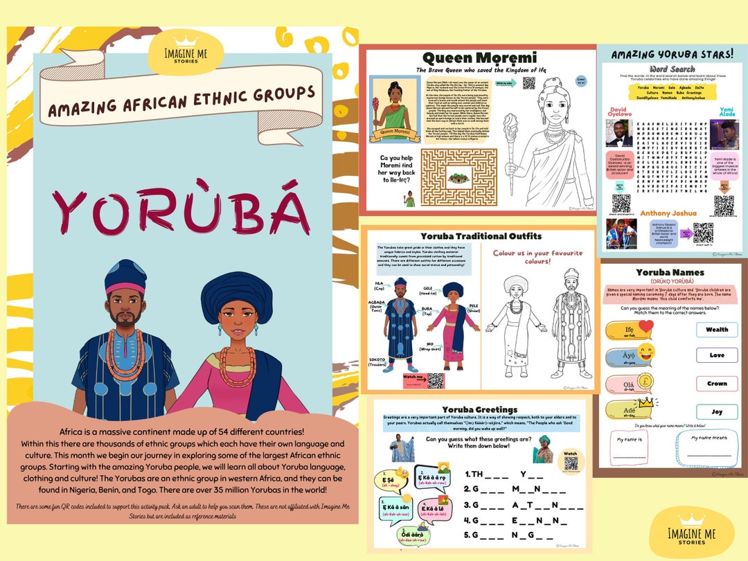Yoruba Educational Activity Pack for Kids, Black History Printable ...