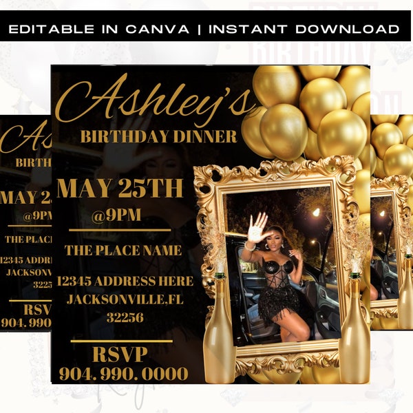 Vogue Birthday Invitation - Etsy