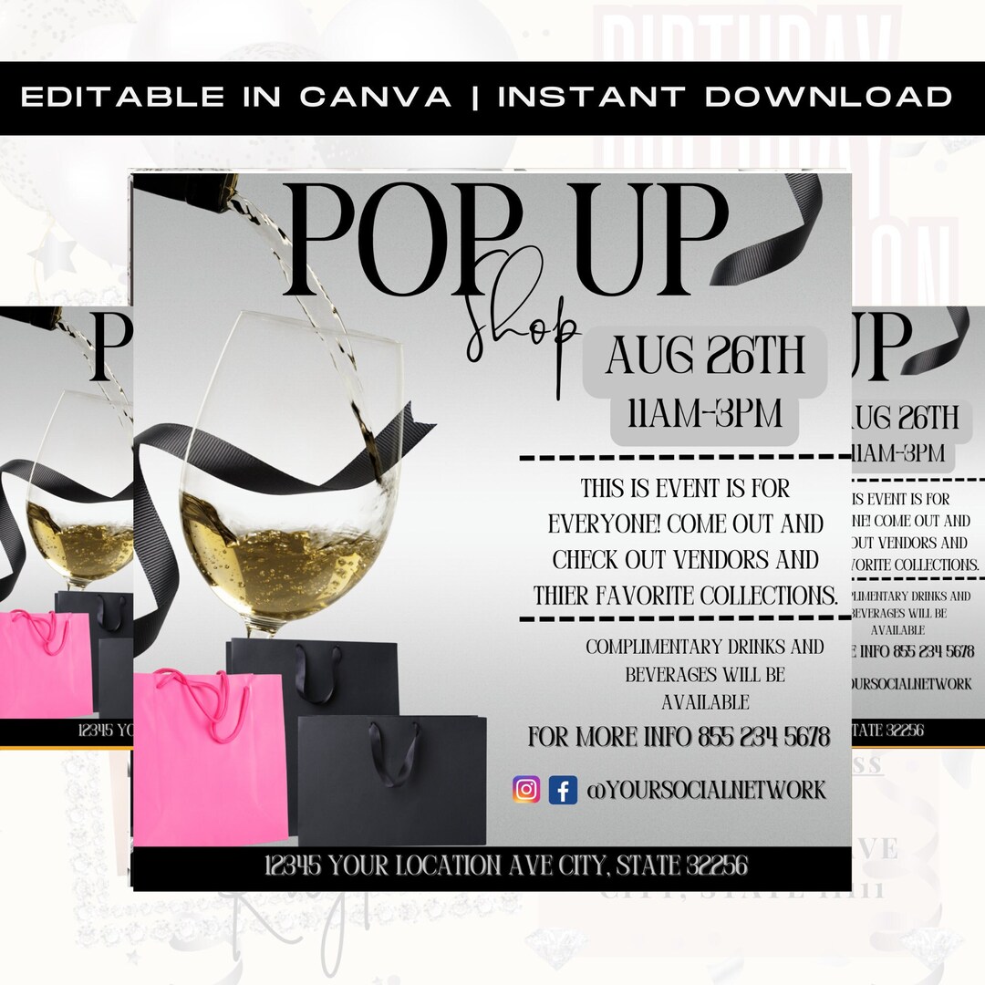 Pop up Shop Flyer, Vendor Flyer, Shop Now Flyer, Event Flyer, Support ...