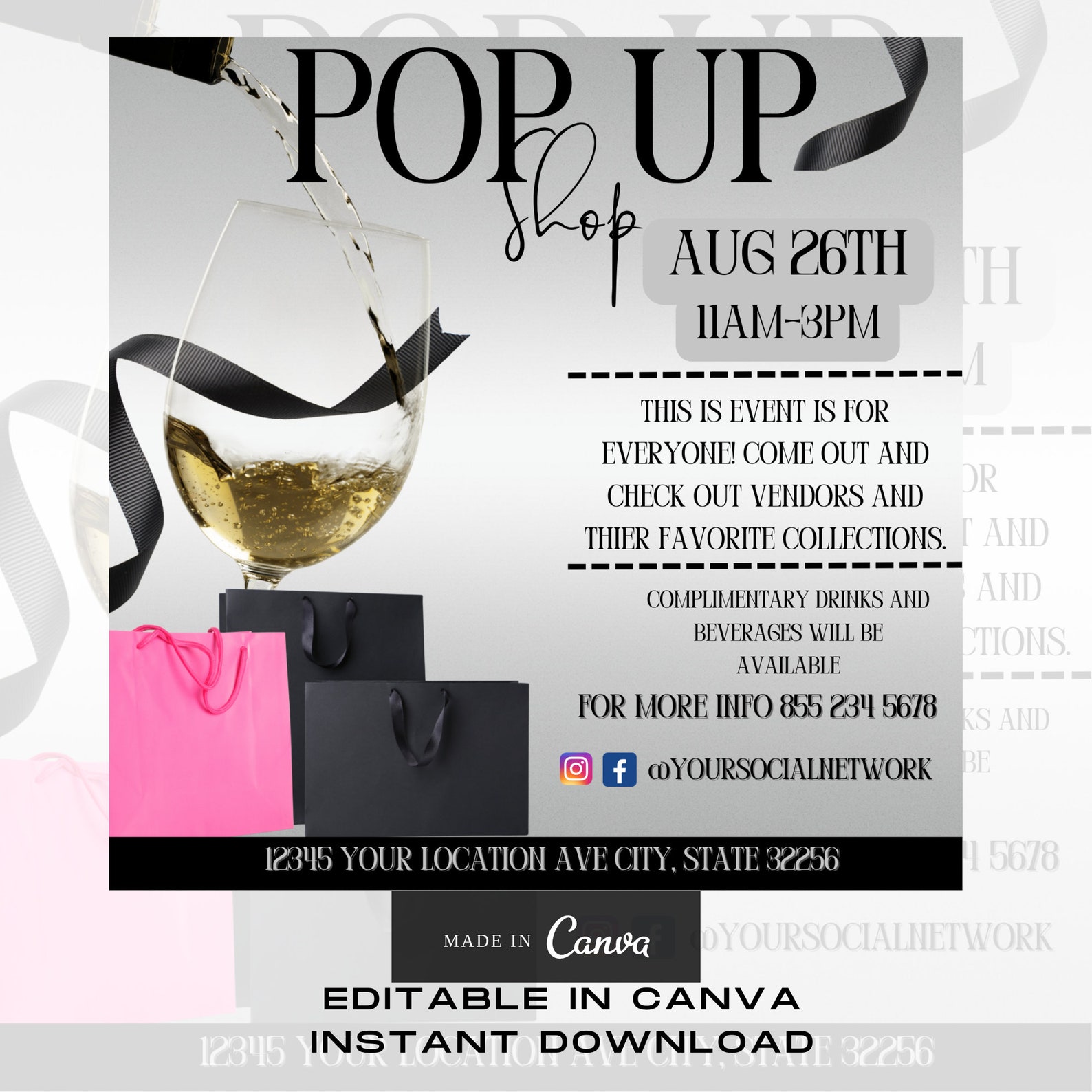 Pop up Shop Flyer, DIY Flyer, Canva Template, Vendor Shop Flyer, Shop ...