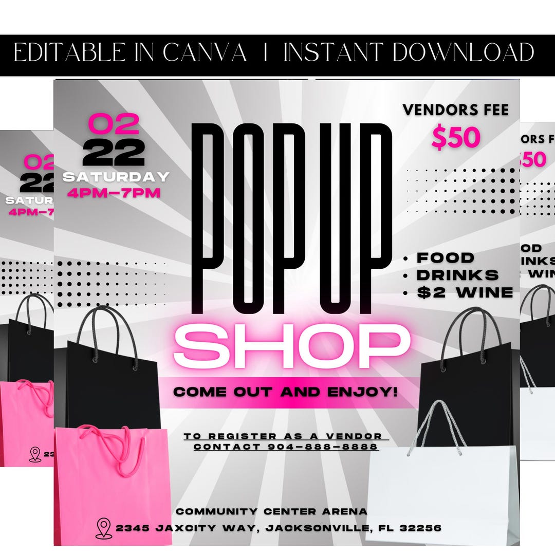 Pop up Shop Flyer, Vendor Flyer, Shop Now Flyer, Event Flyer, Support ...
