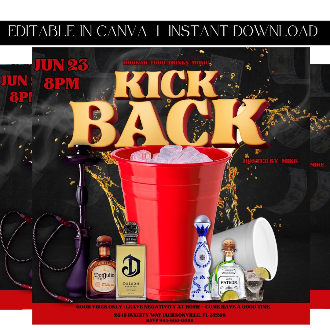 Kickback Template, House Party, Night Party, Party Flyer, Event Flyer ...