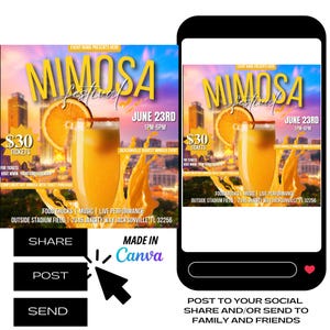 Mimosas Festival Flyer, Bottomless Mimosas, Party Flyer, Event Flyer ...