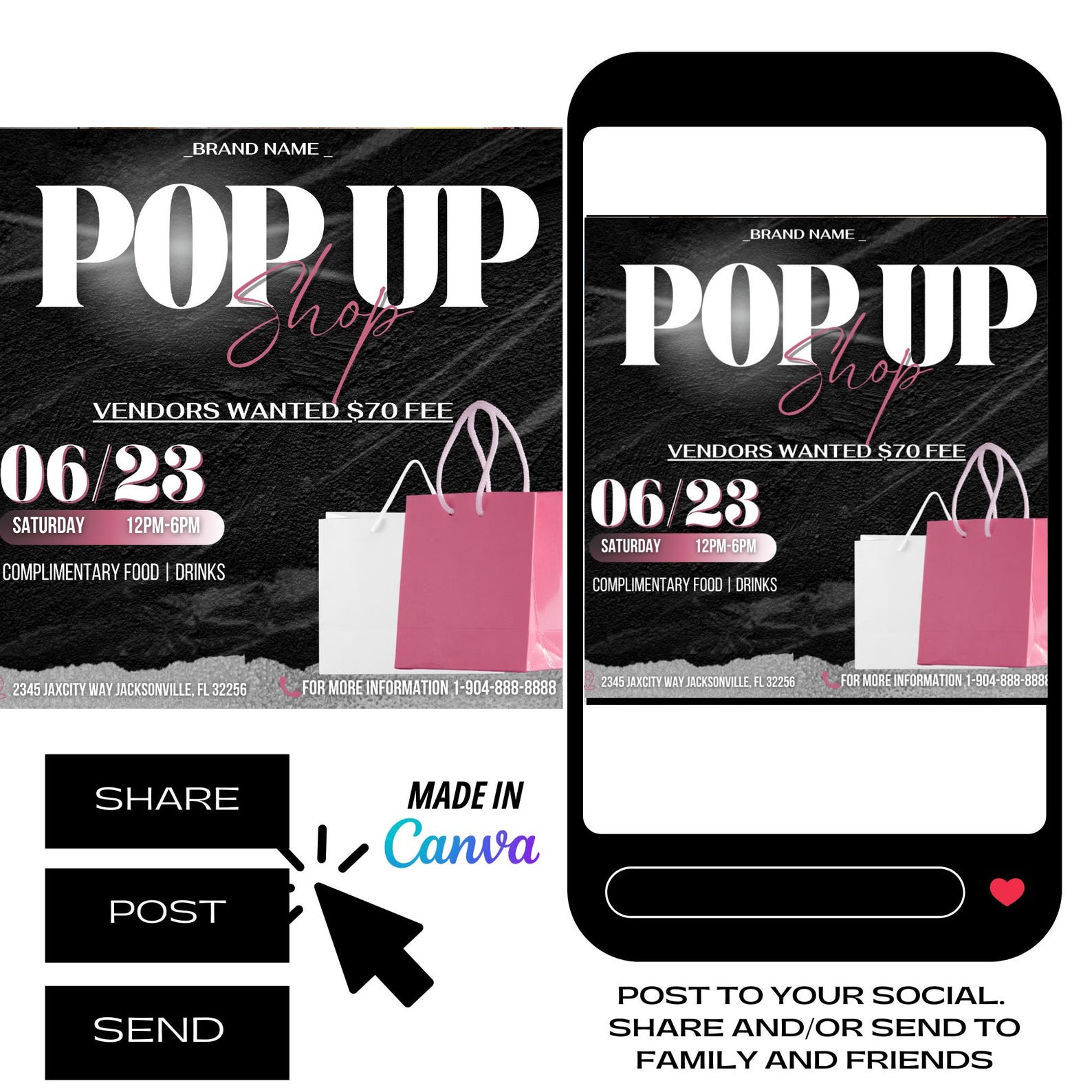 Pop up Shop Flyer, Vendor Flyer, Shop Now Flyer, Event Flyer, Support ...