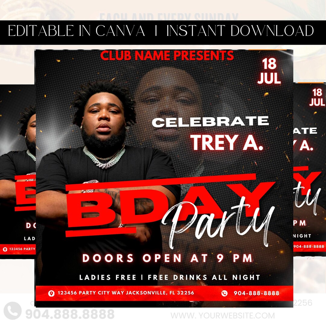 Club Flyer, Birthday Invitation, Birthday Party Invitation, Party ...