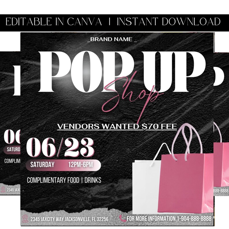 Pop up Shop Flyer, Vendor Flyer, Shop Now Flyer, Event Flyer, Support ...