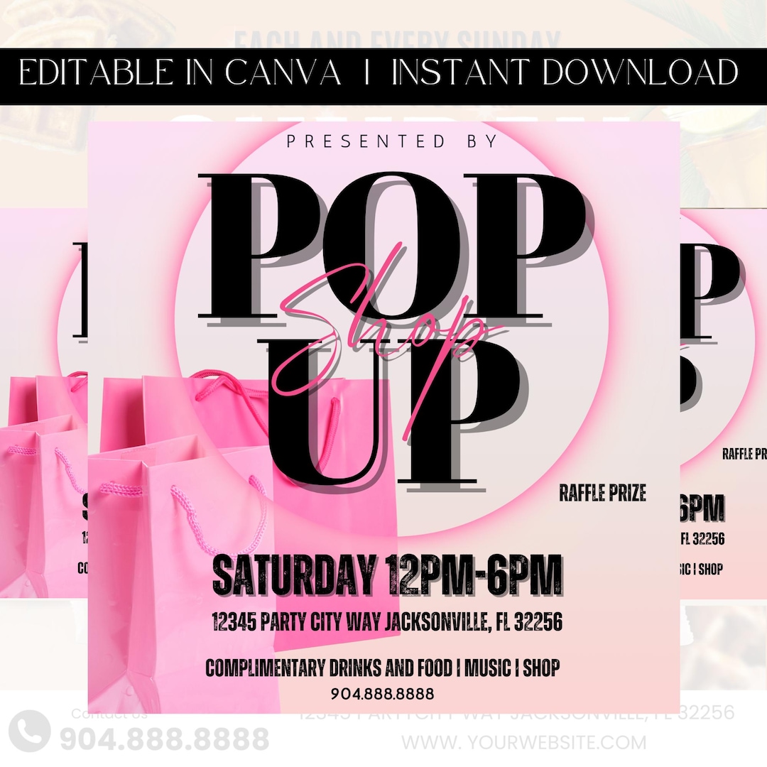 Pop up Shop Flyer, Vendor Flyer, Shop Now Flyer, Event Flyer, Support ...