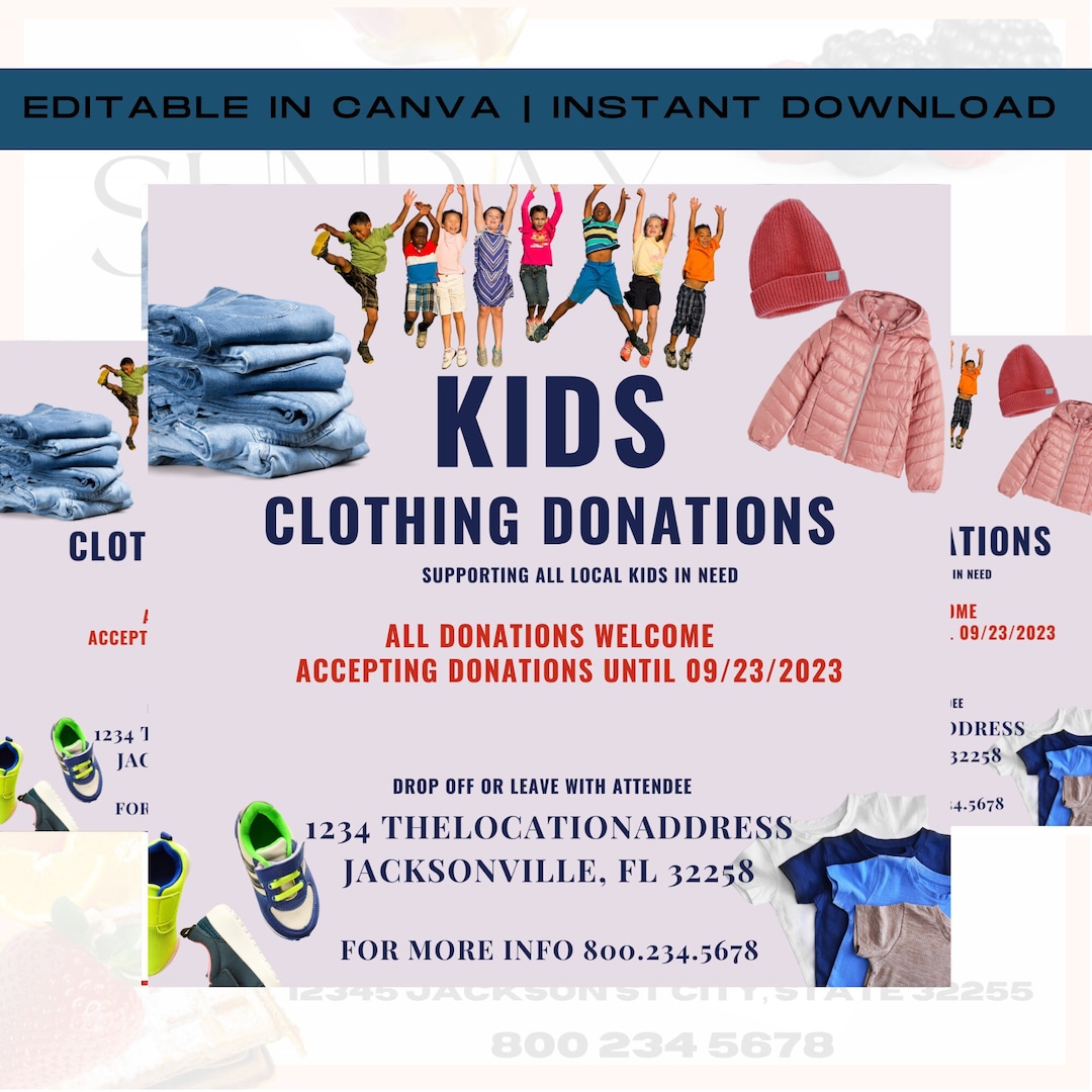 Clothing Donation, Clothing Drive, Fundraising Flyer, Donation Flyer ...