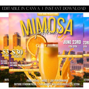 Mimosas Festival Flyer, Bottomless Mimosas, Party Flyer, Event Flyer ...