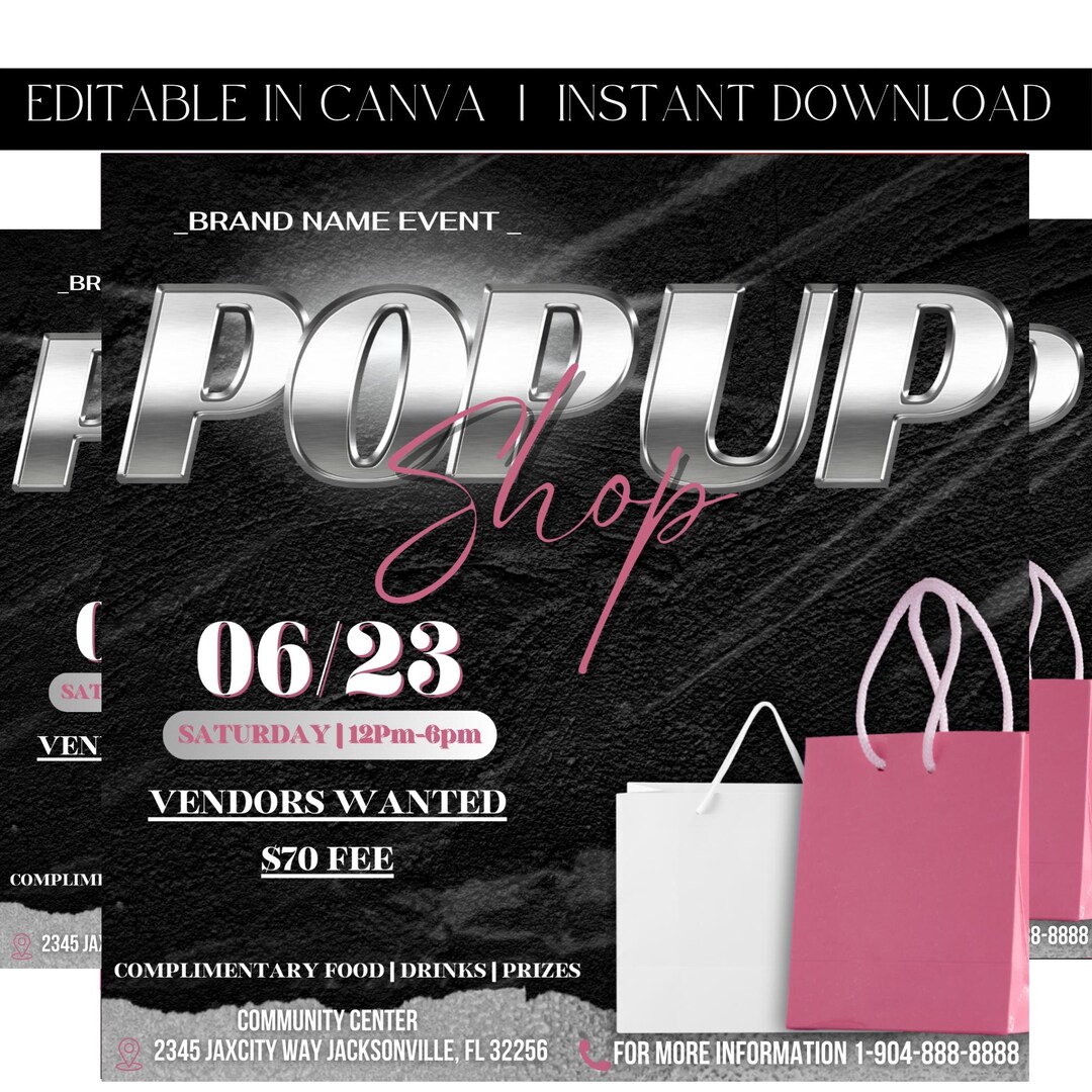 Pop up Shop Flyer, Vendor Flyer, Shop Now Flyer, Event Flyer, Support ...