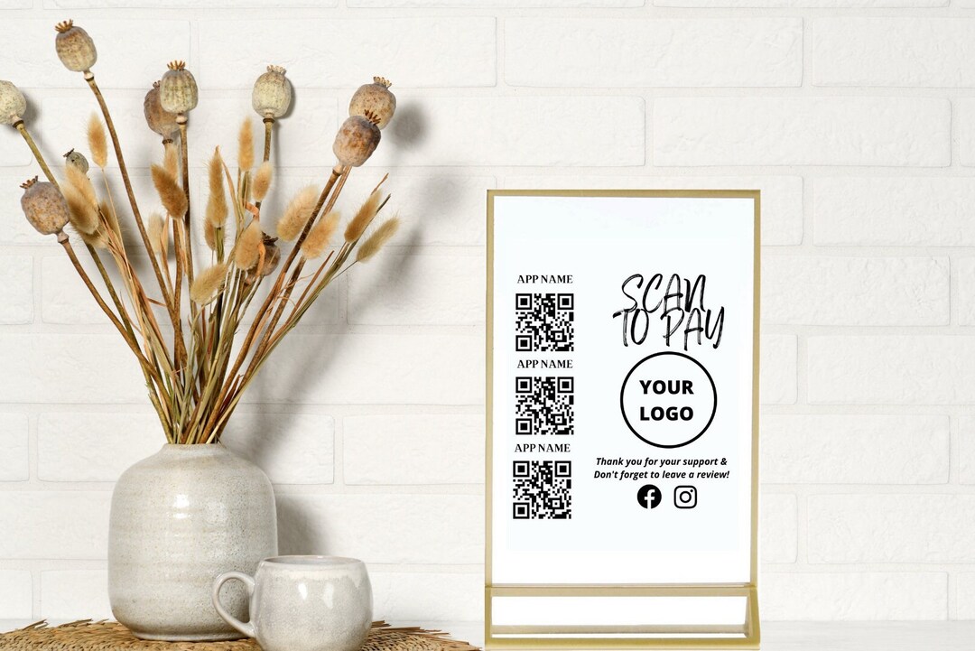 Plantilla de señal de código QR plantilla editable de escaneo - Etsy México