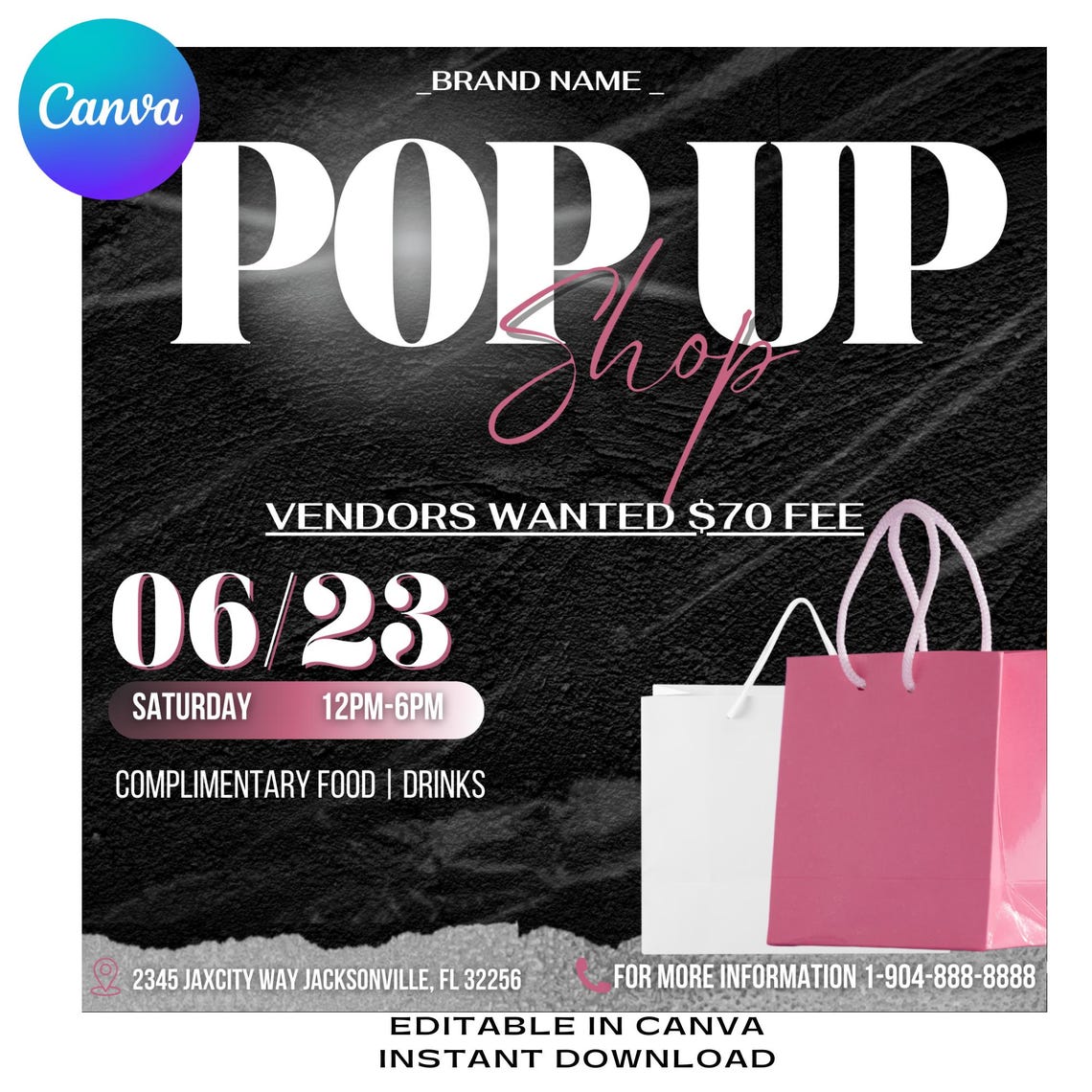 Pop up Shop Flyer, Vendor Flyer, Shop Now Flyer, Event Flyer, Support ...