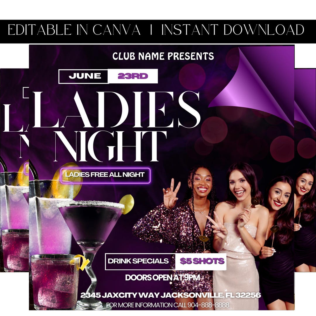 Ladies Night Flyer, Club Flyer, Event Flyer, Party Flyer, Girls Night ...