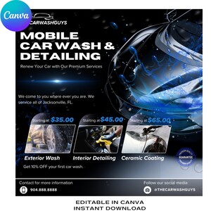Car Detailing Flyer, Car Wash Flyer, Automotive Detailing Services ...