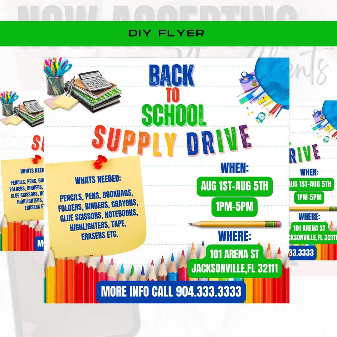 Back to School Flyer, DIY Flyer, School Flyer, Canva Template, Supply ...