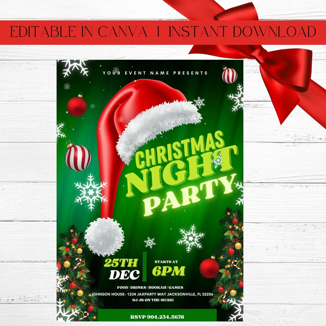 Christmas Party Flyer, Christmas Event Flyer, Holiday Event Flyer ...