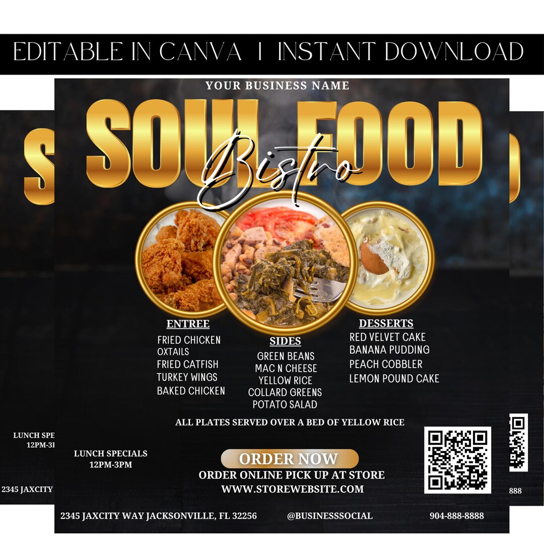 Food Flyer, Soul Food Flyer, Bistro Flyer, Chef Flyer, Cooking Event ...