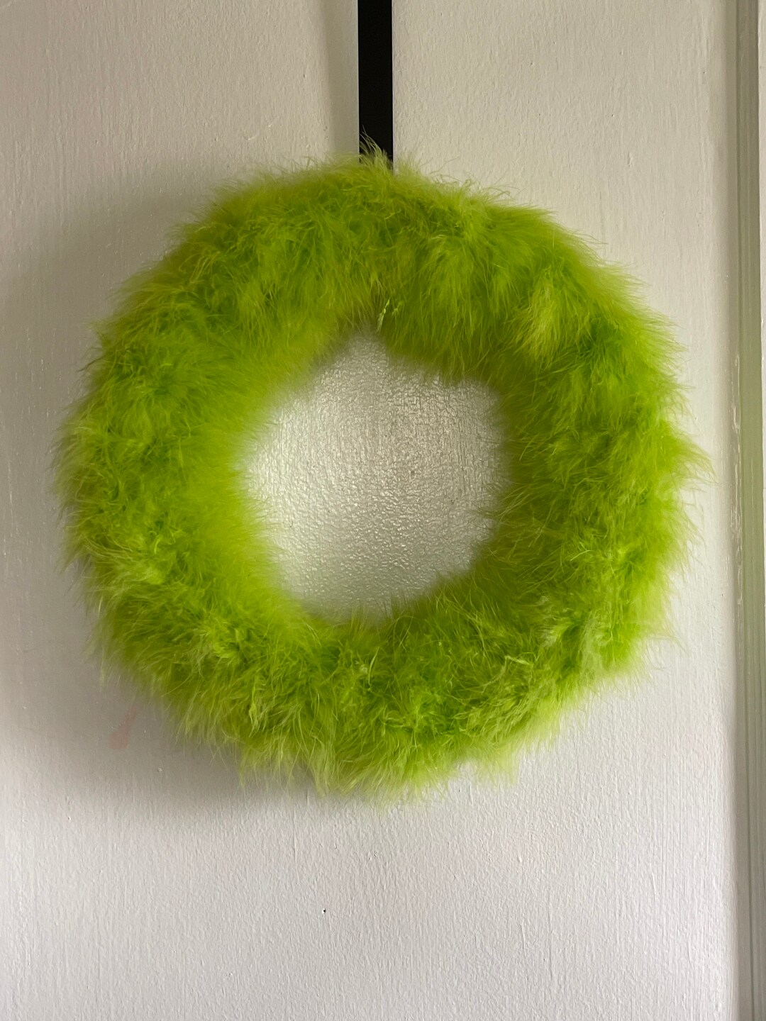 Green Marabou Feather Boa Christmas Wreath - Etsy