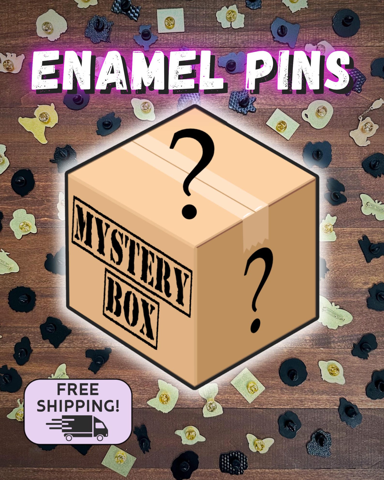 Mystery Enamel Pin Box – Cute Aesthetic Lapel Pins | 1, 5, or 10 Random ...
