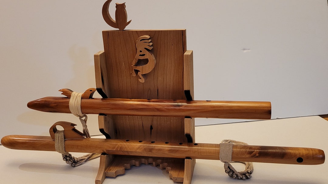 American Indian Flute Stand With Kokopelli - Etsy