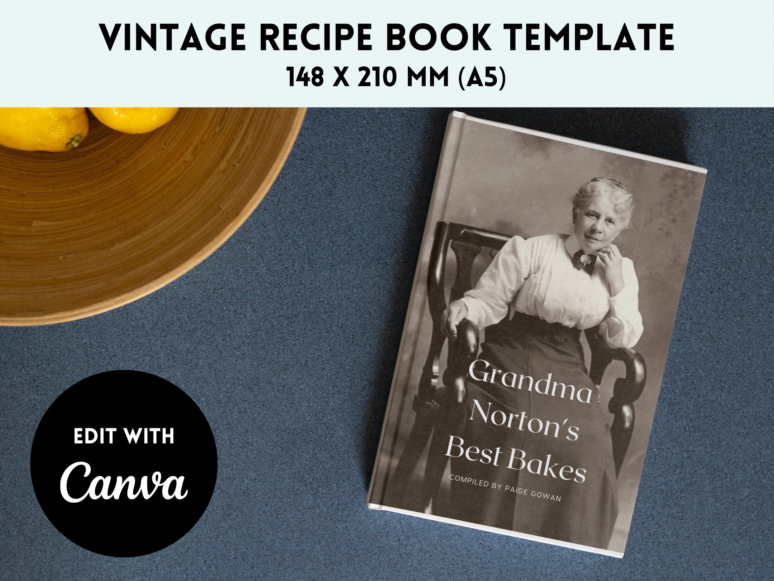 Recipe Book Template | Editable | A5 Size Recipe Book | Family History ...