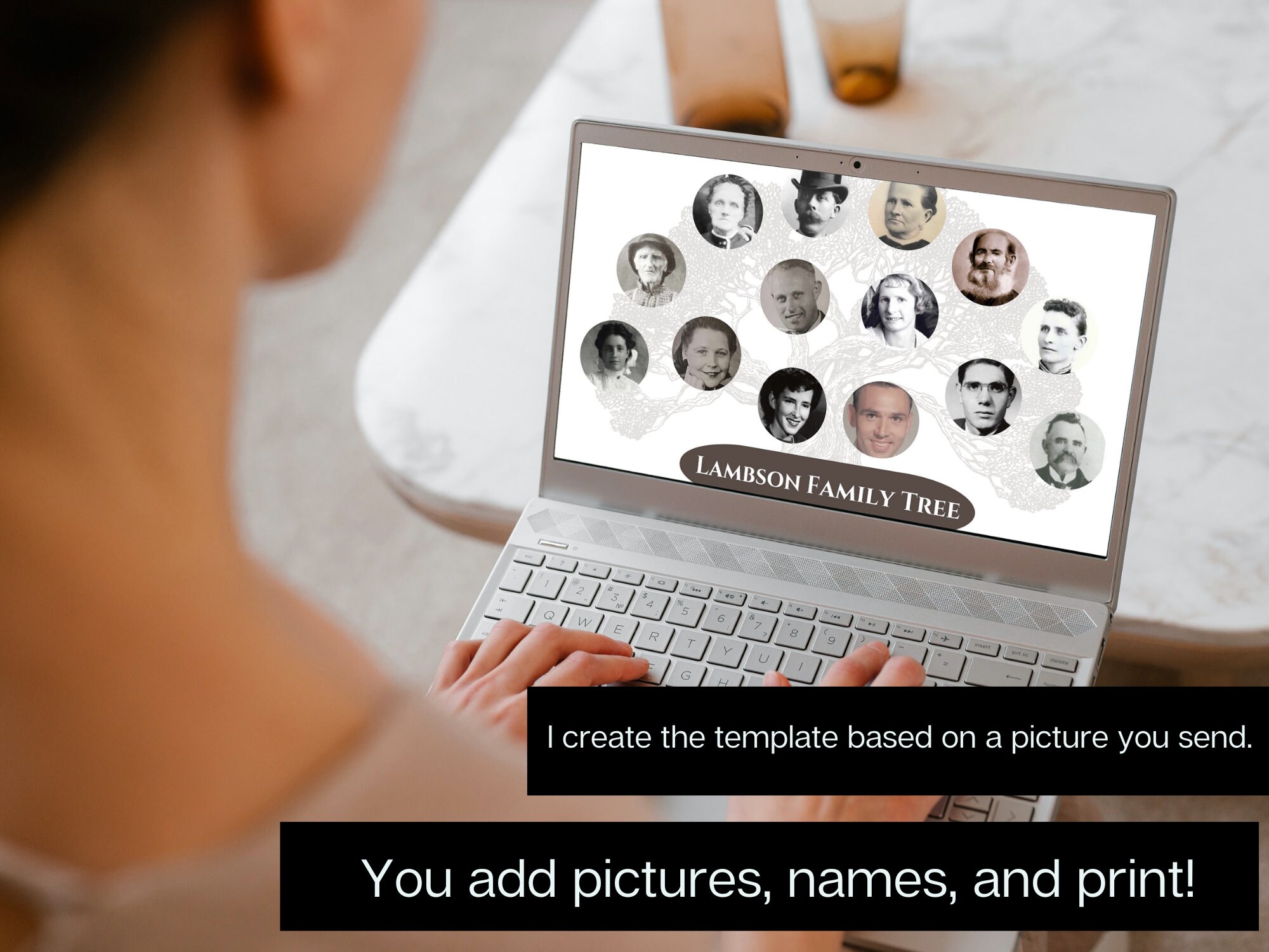 Custom Family Tree Template | Family History Sign | Pedigree Chart ...