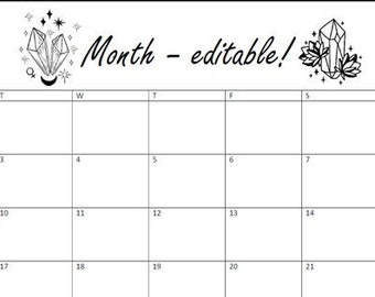 Basic Calendar - Month - Microsoft Word Template - Editable ...