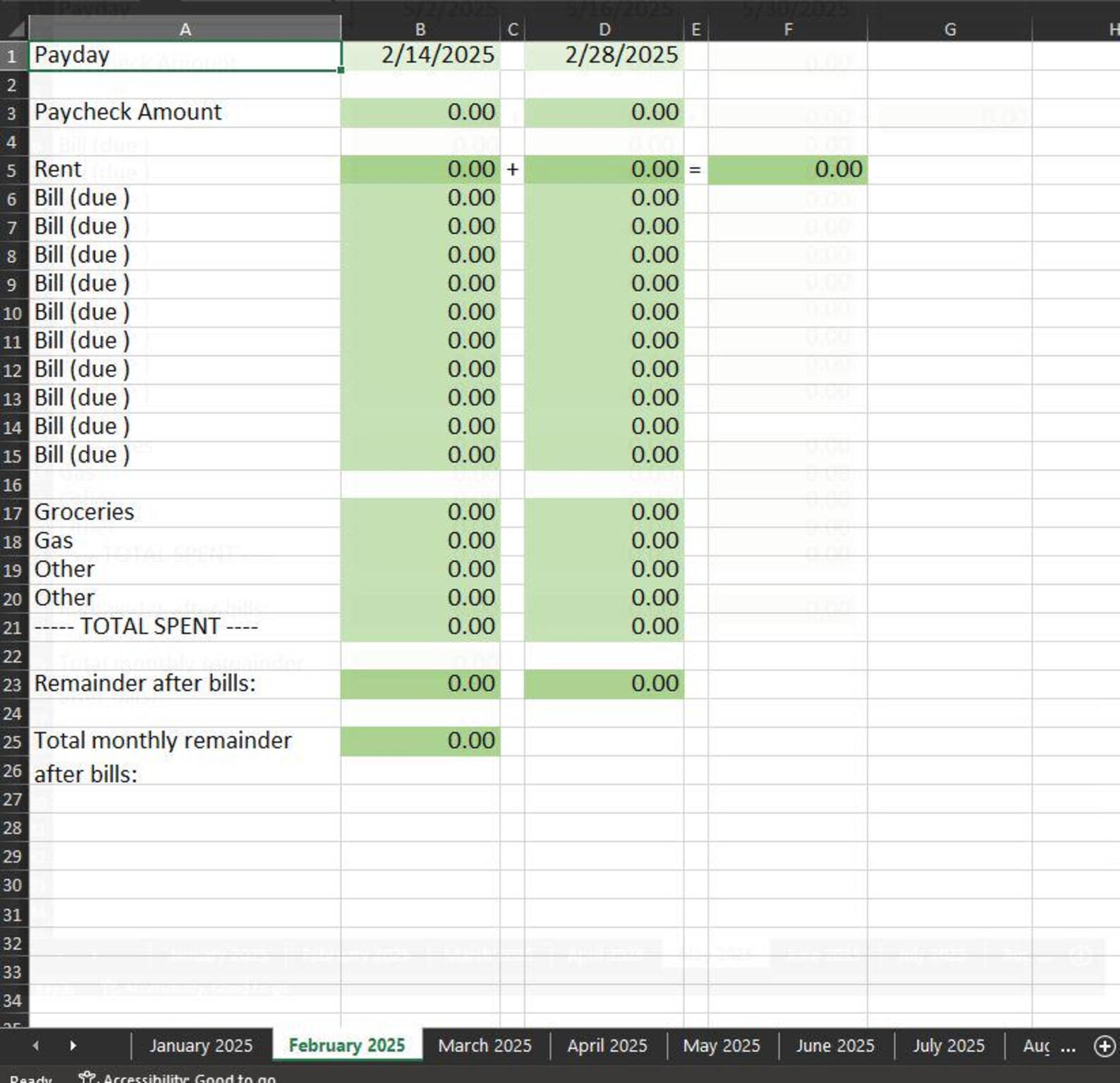 Full Year - May 2025 Through May 2026 - Simple Bi-weekly Bills ...