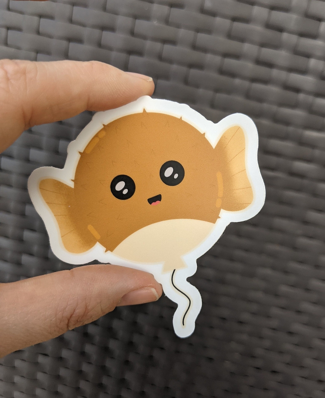 Pufferfish Vinyl Die Cut Sticker, Fish Sticker, Waterproof Die Cut ...