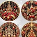 9 Elegant Gold and Red 3" Christmas Ornament Set Bundle - Etsy