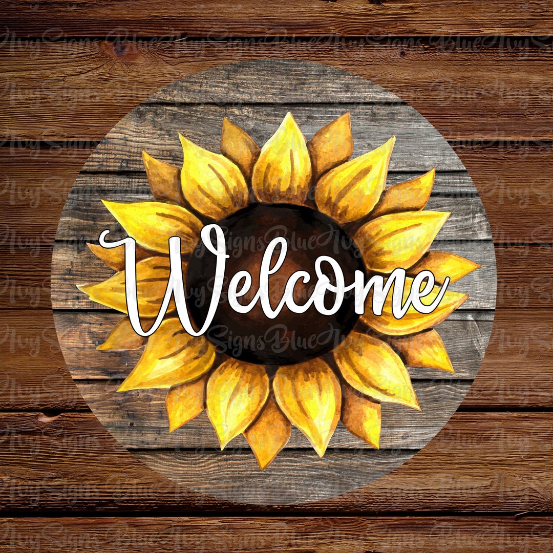 Sunflower Metal Sign Wreath Accessory - Etsy