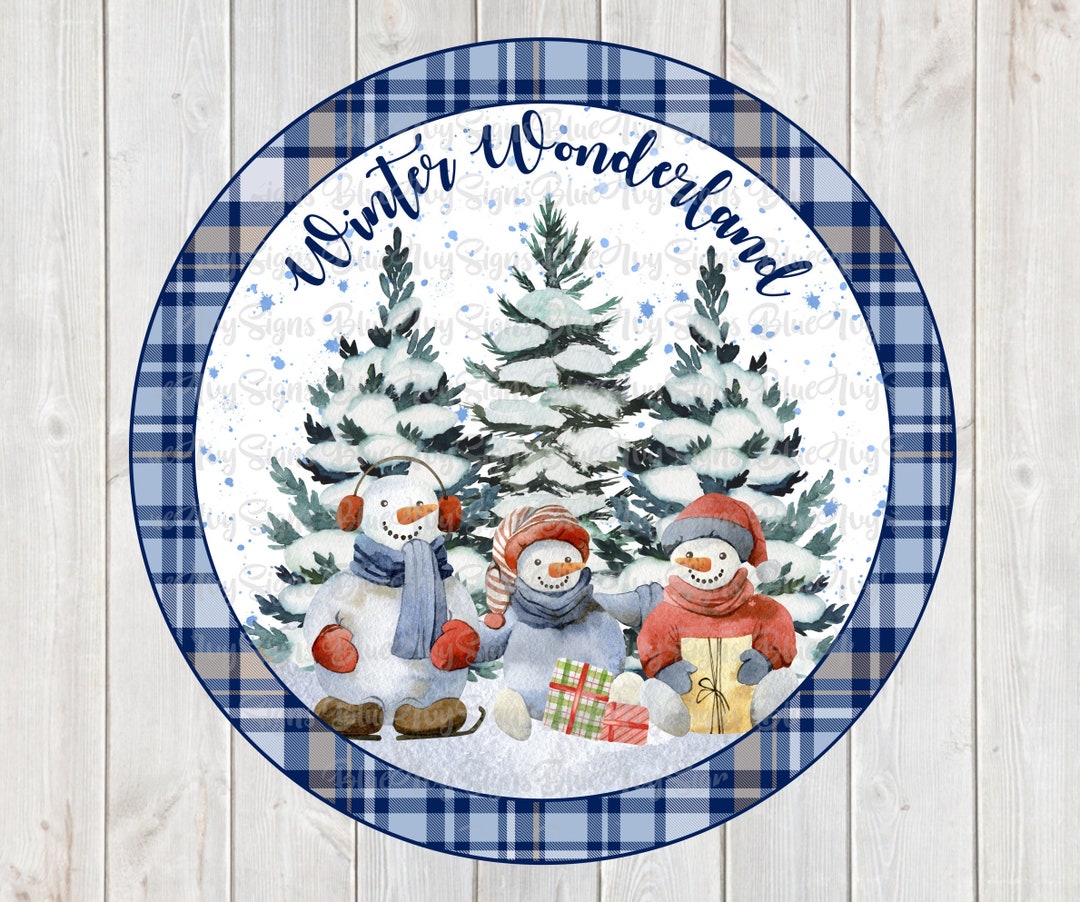 Metal Winter Wonderland Christmas Sign, Wreath Accessory, Christmas ...