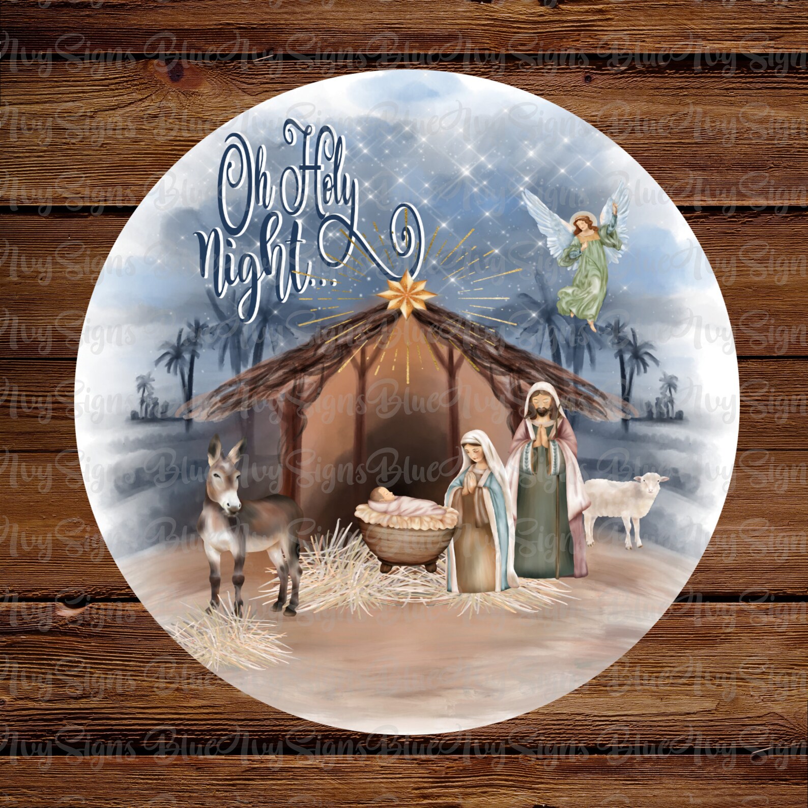 Oh Holy Night Sign Wreath Accessory Metal Sign Christmas - Etsy