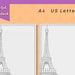 Paris Stationery, Eiffel Tower Printable Stationery, A4 US Letter, PDF ...