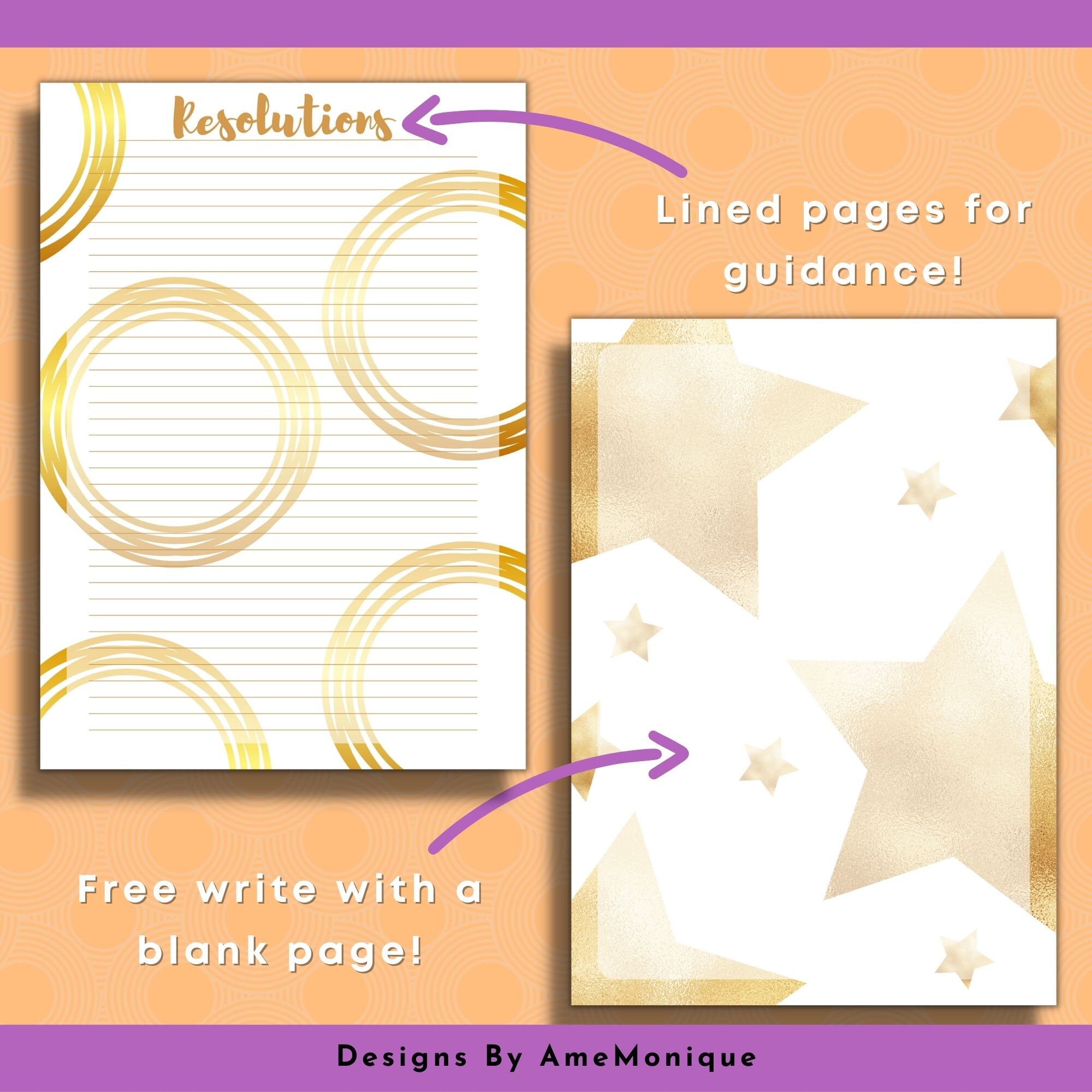 Printable Gold and Yellow New Year’s Stationery Set New Year ...