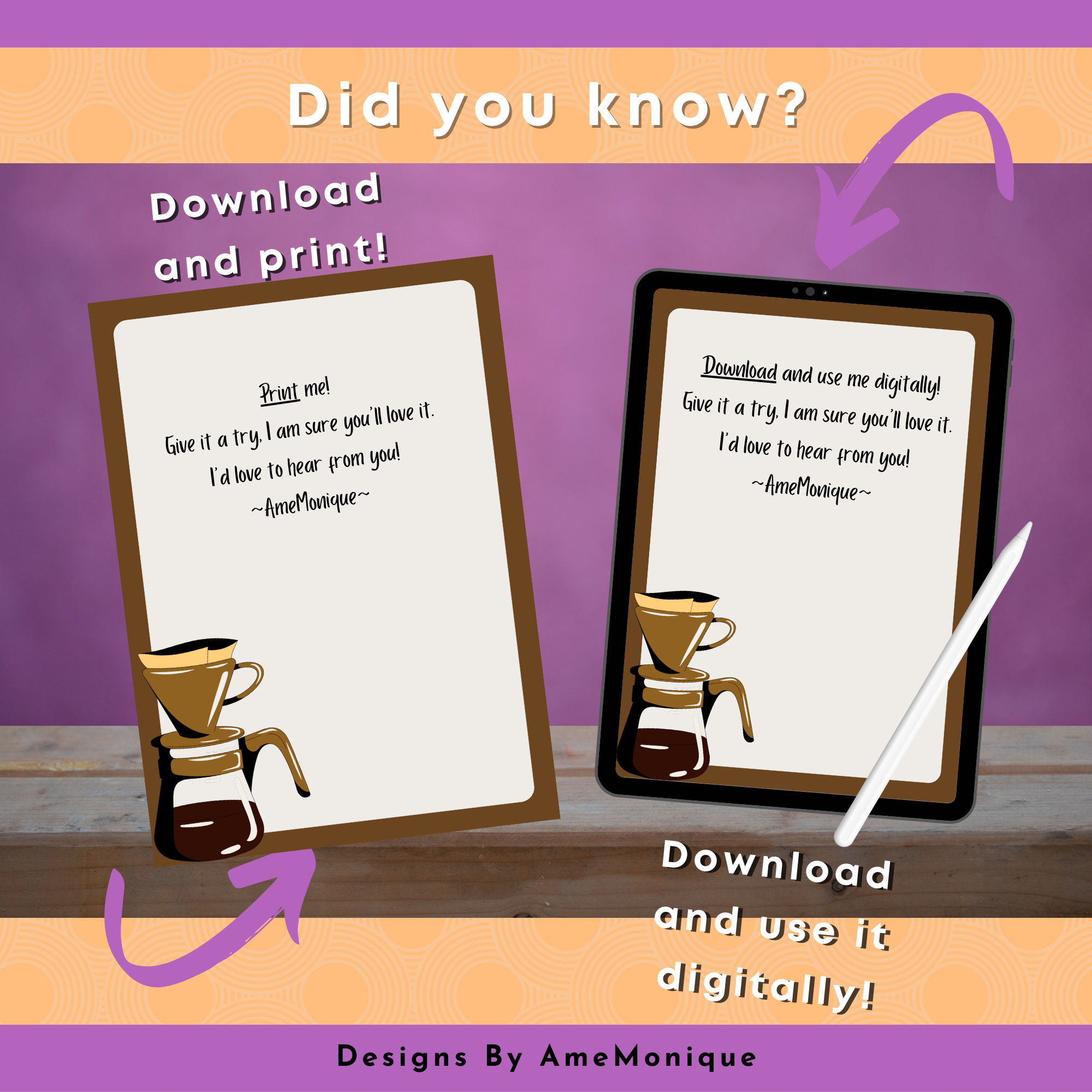 Printable Coffee Lover Stationery Letter Writing Set A4 US - Etsy