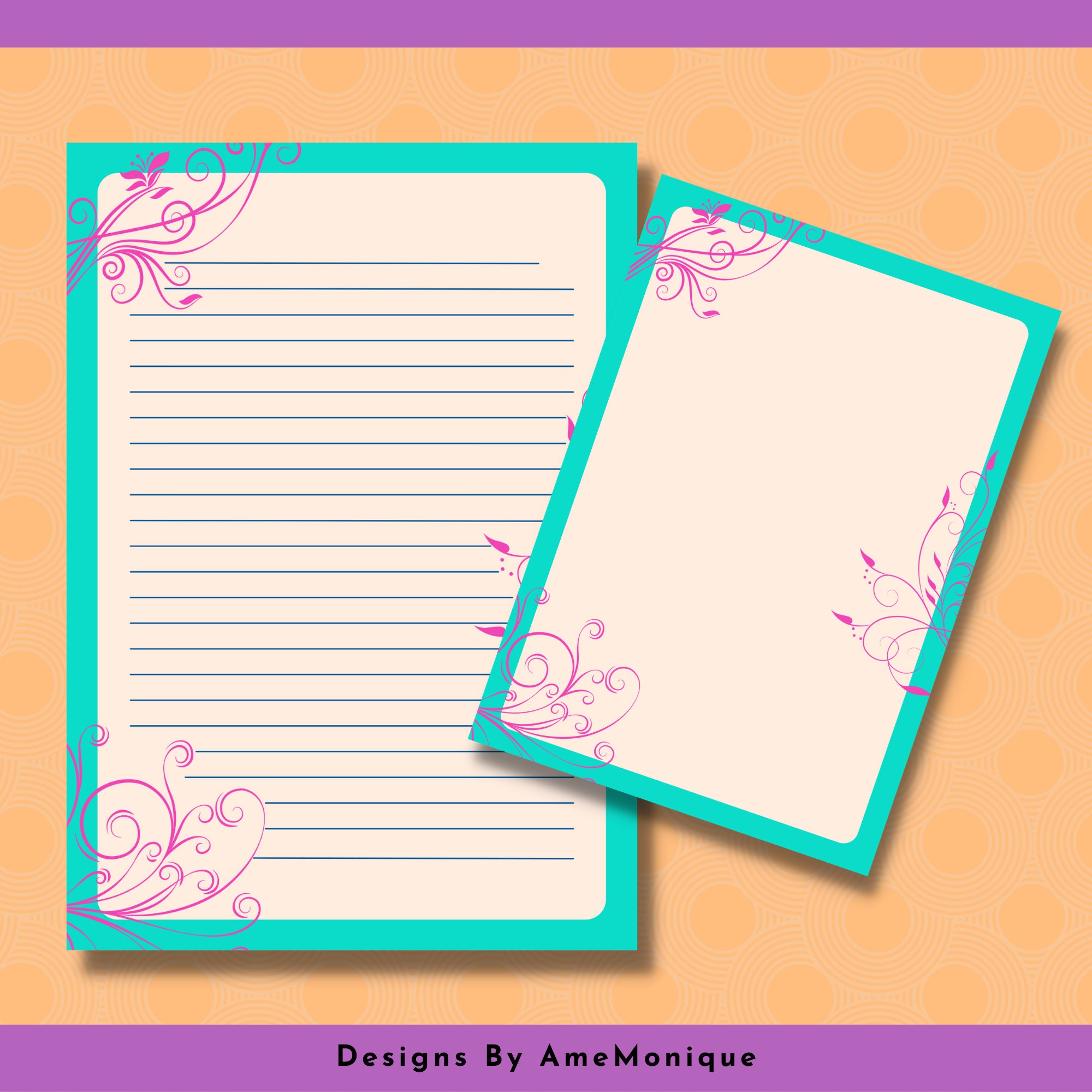 Swirl Into Spring Printable Stationery Set, Spring Time, A4 US Letter ...