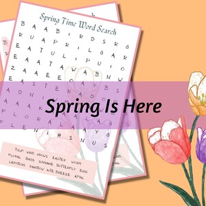 Spring Time Word Search Puzzle, Printable Game Set, A4 US Letter, PDF ...