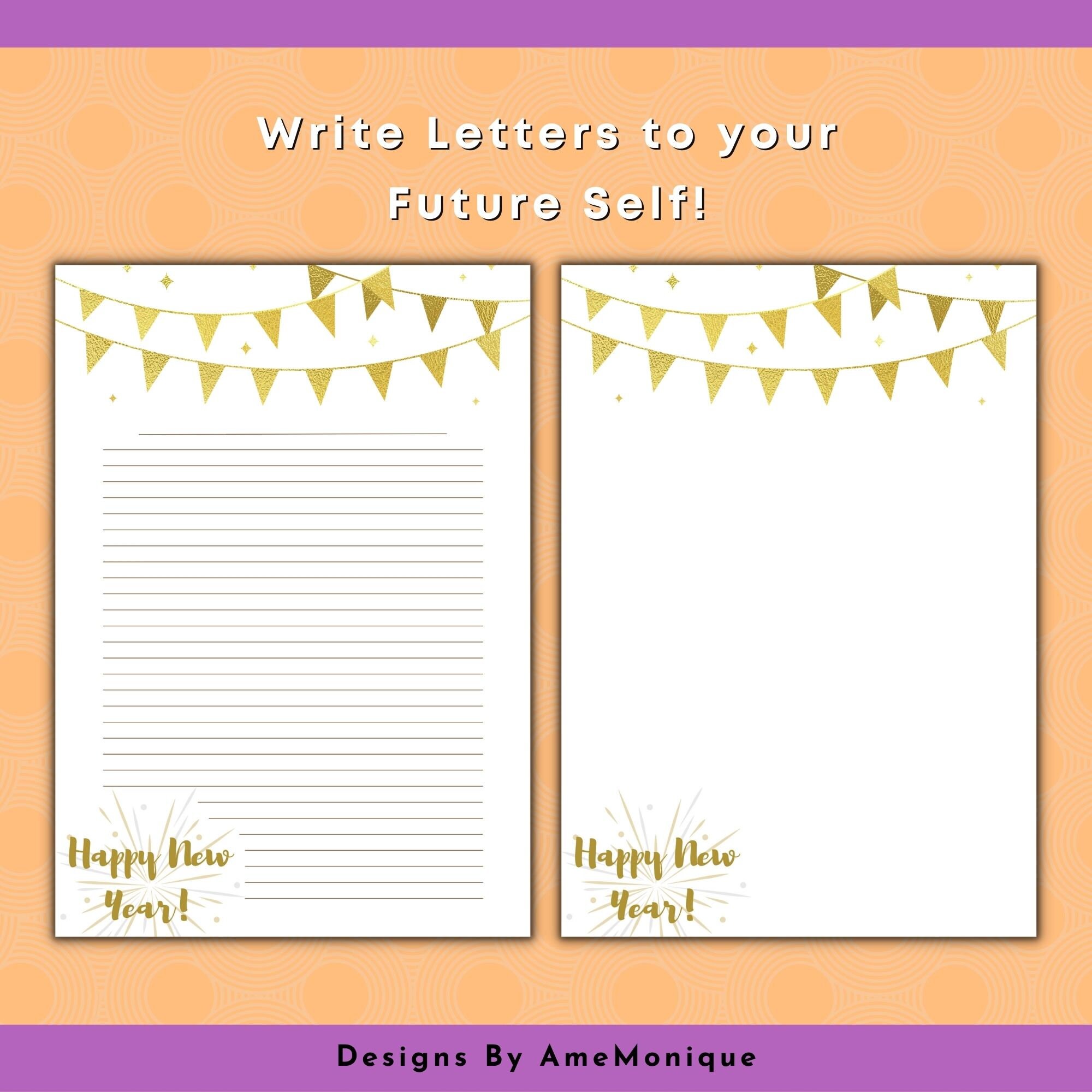 Printable Gold and Yellow New Year’s Stationery Set New Year ...