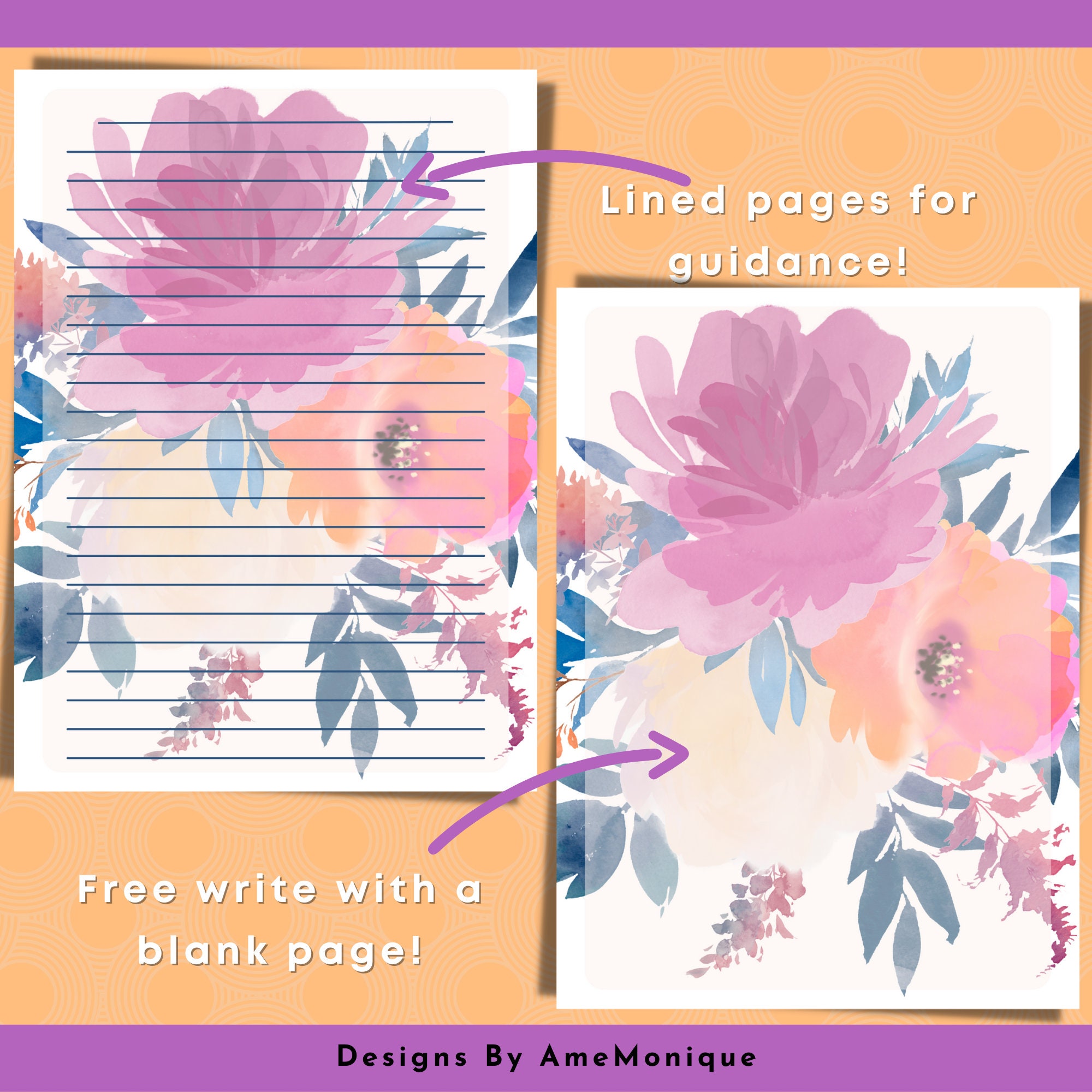 Botanical Stationery, Printable Writing Paper, to Do List, A4 US Letter ...