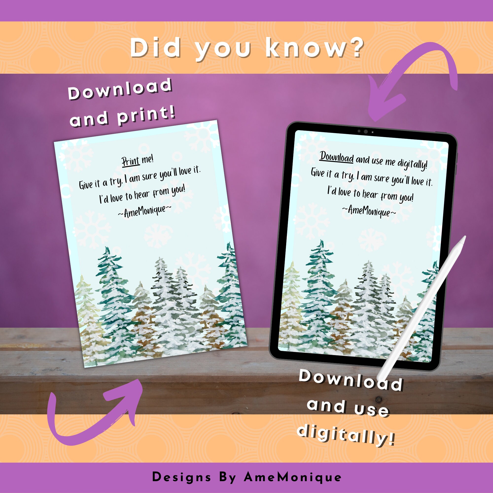 Winter Holiday Printable Stationery, Christmas Tree, Snow Globe ...