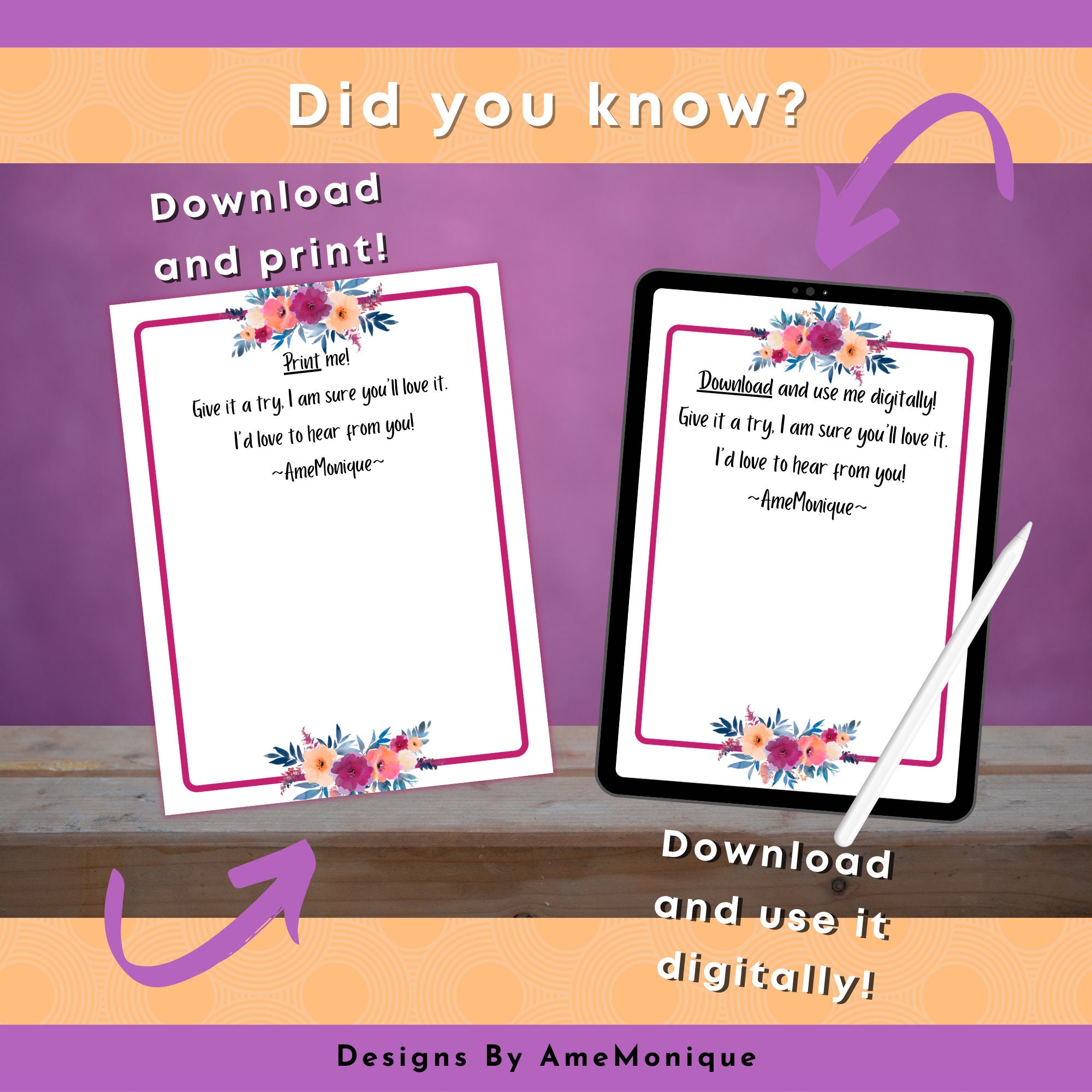 Botanical Stationery, Printable Writing Paper, to Do List, A4 US Letter ...