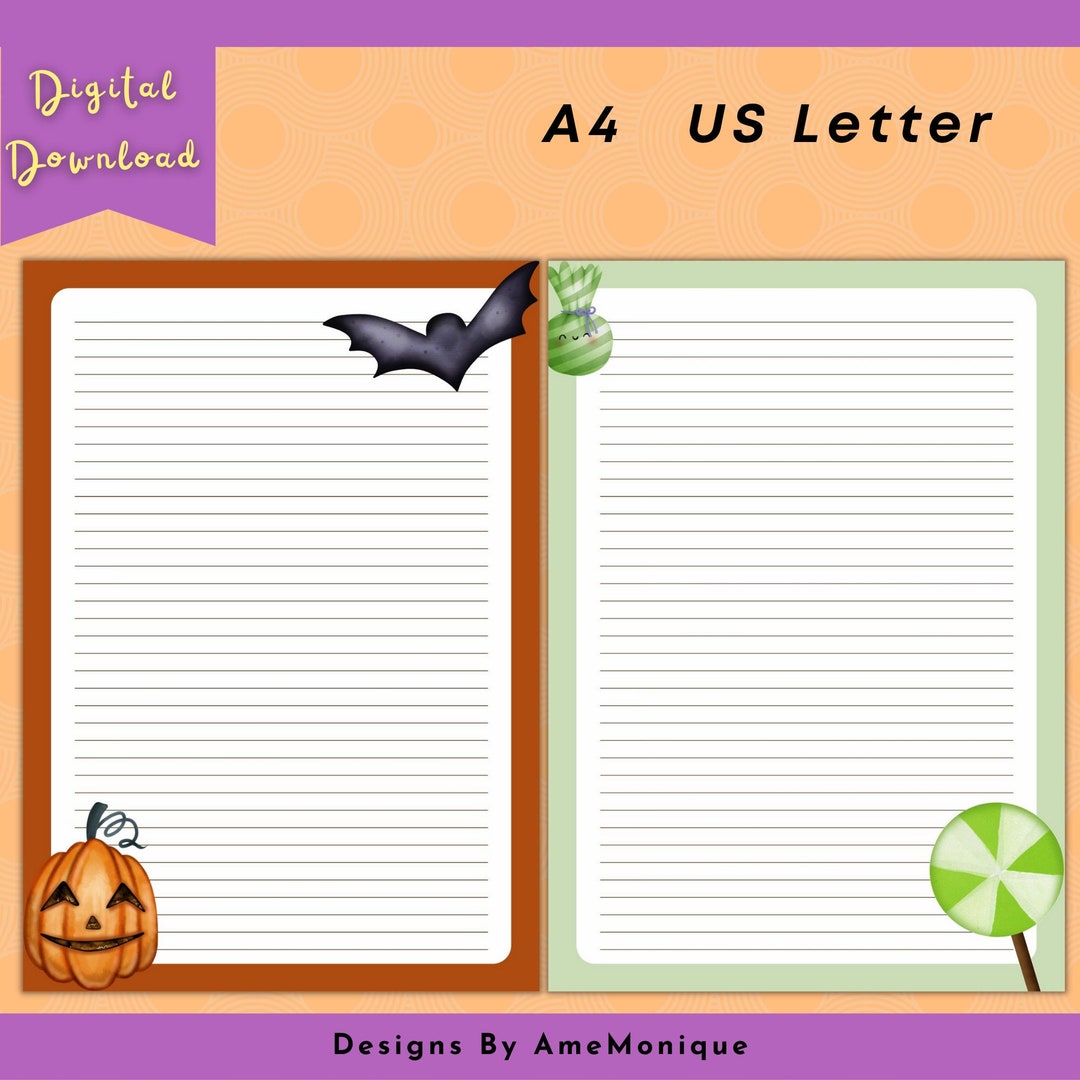 Halloween, Happy Candy, Printable Stationery, Letter Writing Paper ...